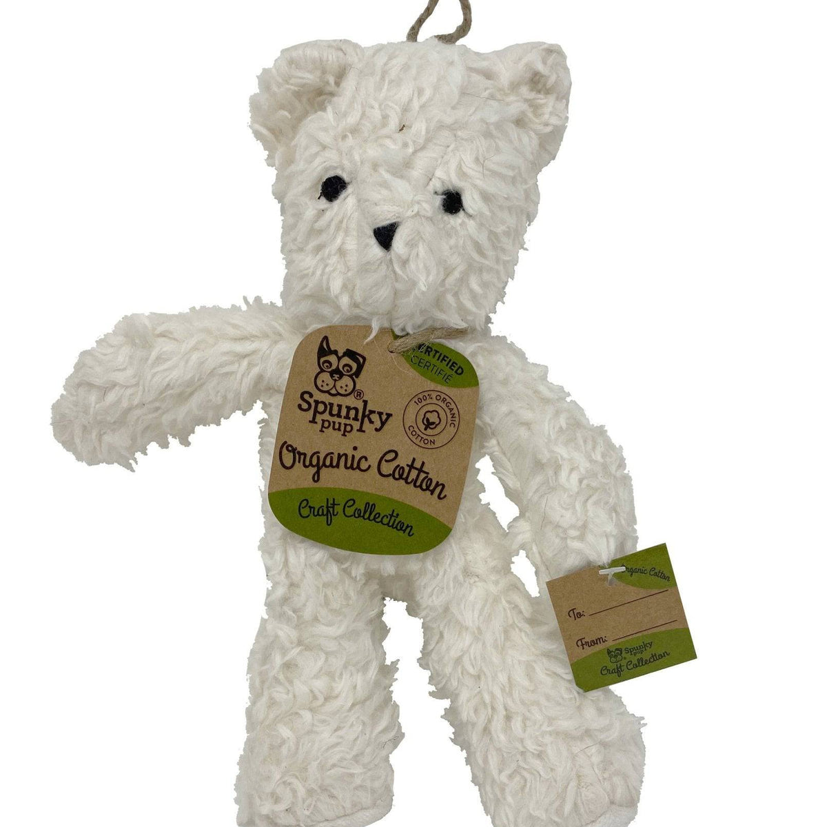 Organic Cotton Bear – White – Give Paws